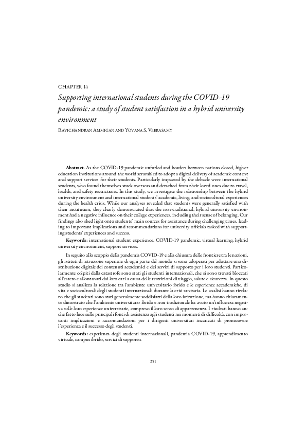Supporting international students during the COVID-19 pandemic: a study ...