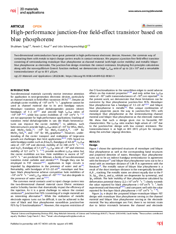 (PDF) High-performance junction-free field-effect transistor based on ...