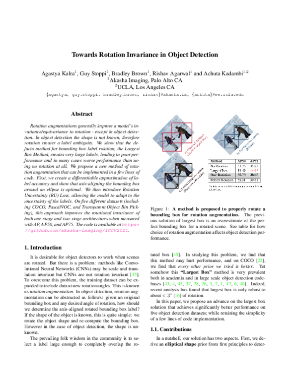 Pdf Towards Rotation Invariance In Object Detection