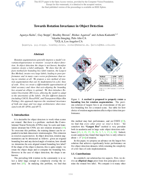 Pdf Towards Rotation Invariance In Object Detection