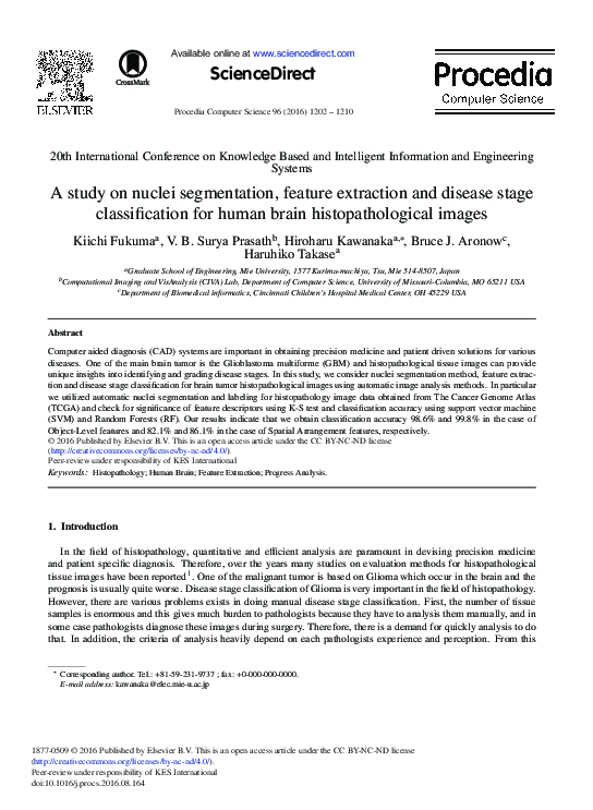 (PDF) A Study on Nuclei Segmentation, Feature Extraction and Disease Stage Classification for ...