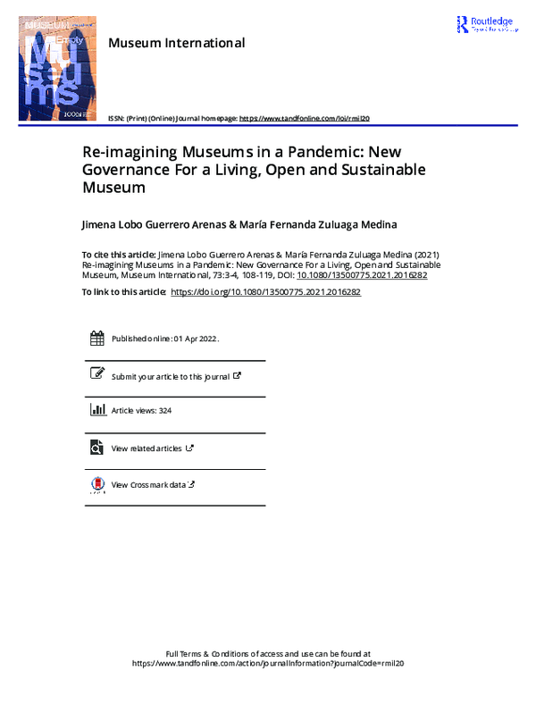 (PDF) Re imagining Museums in a Pandemic New Governance For a Living ...