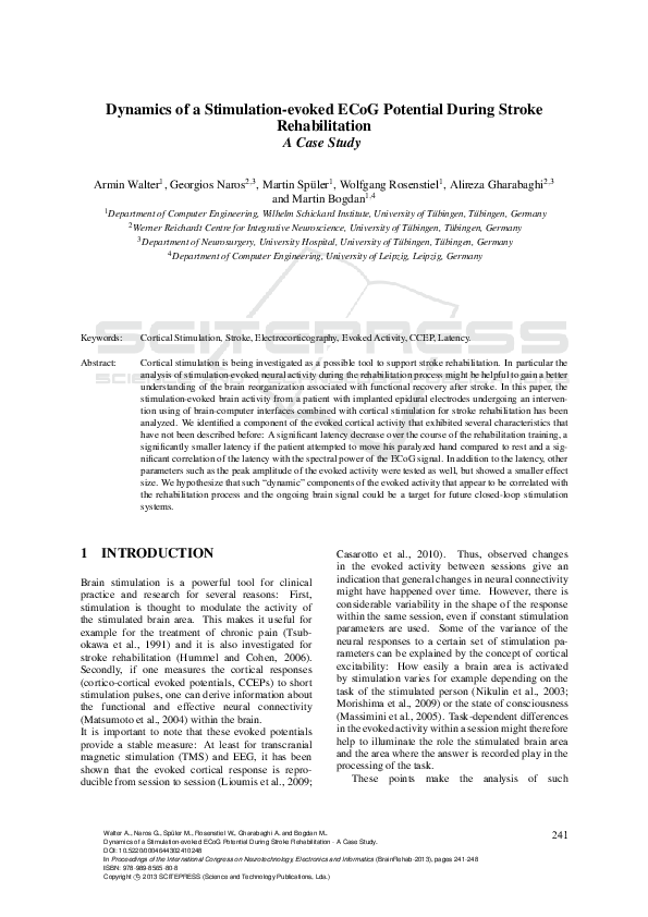 (PDF) ECoG Dynamics in Stroke Rehabilitation via Cortical Stimulation