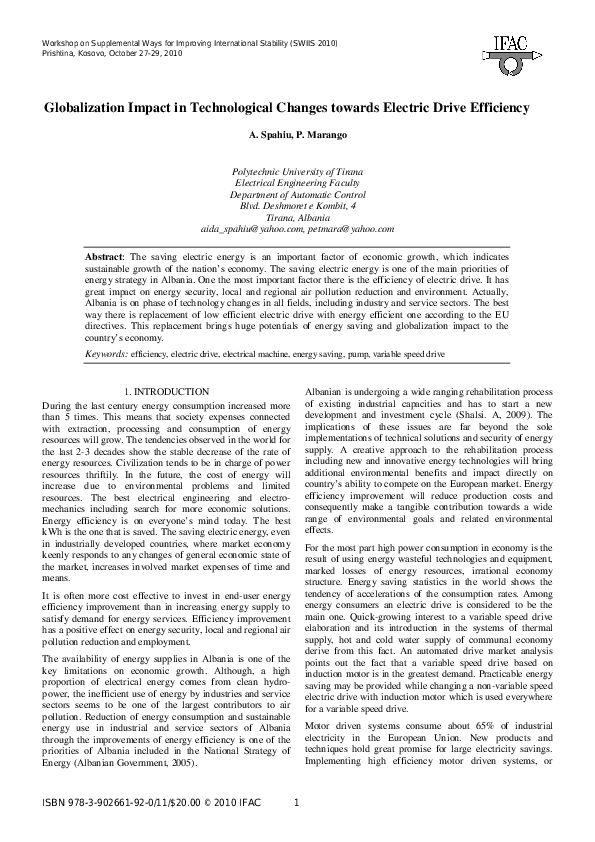 (PDF) Globalization Impact in Technological Changes towards Electric ...