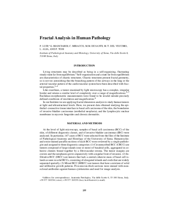 (PDF) Fractal Analysis in Human Pathology