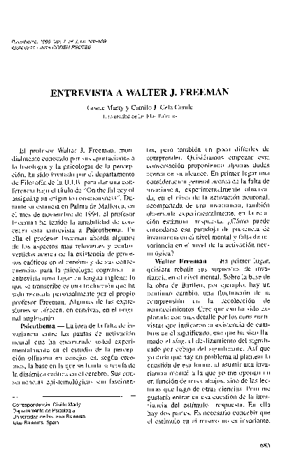 (PDF) Entrevista a Walter J. Freeman