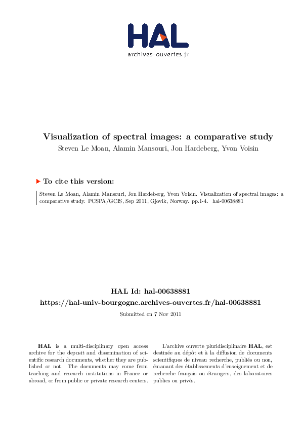 (PDF) Visualization of spectral images: a comparative study