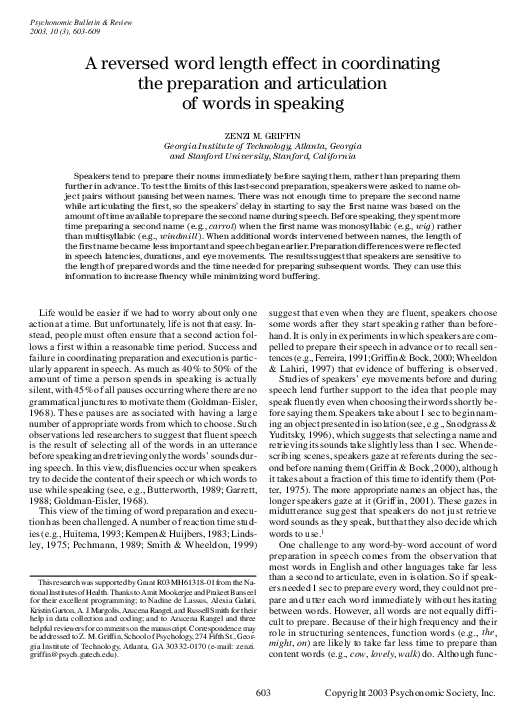 (PDF) A reversed word length effect in coordinating the preparation and ...