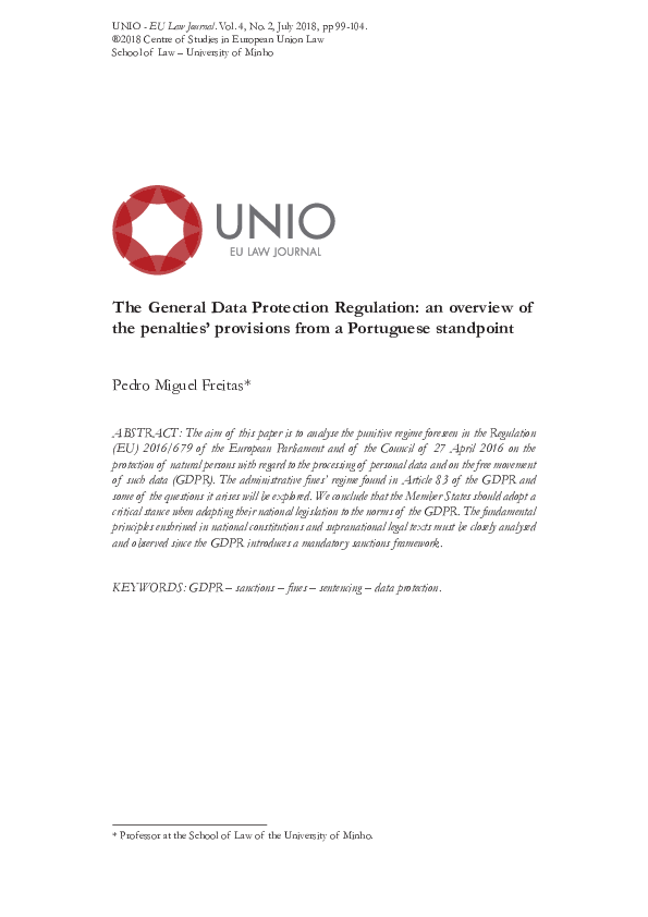(PDF) The General Data Protection Regulation: an overview of the ...