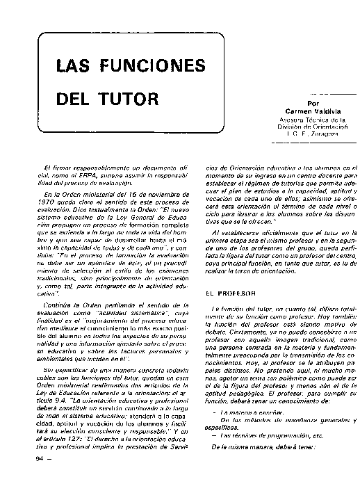 (PDF) Las funciones del tutor