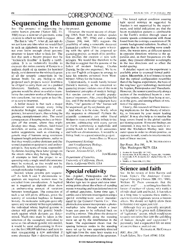 (PDF) Sequencing the human genome