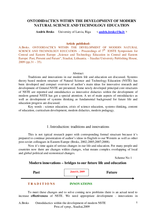 (PDF) Ontodidactics Within the Development of Modern Natural Science ...