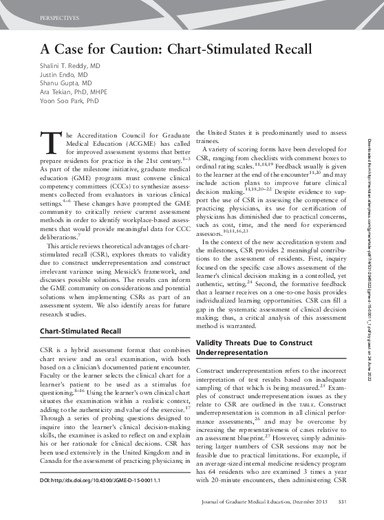(PDF) A Case for Caution: Chart-Stimulated Recall | Shanu gupta ...
