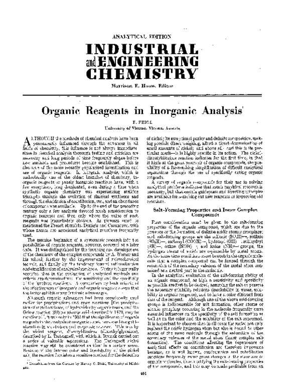 (PDF) Organic Reagents in Inorganic Analysis