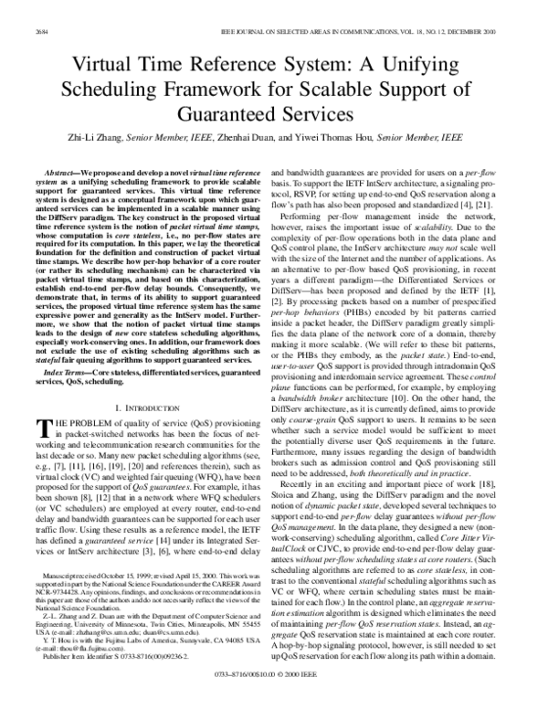 (PDF) Virtual time reference system: a unifying scheduling framework for scalable support of ...