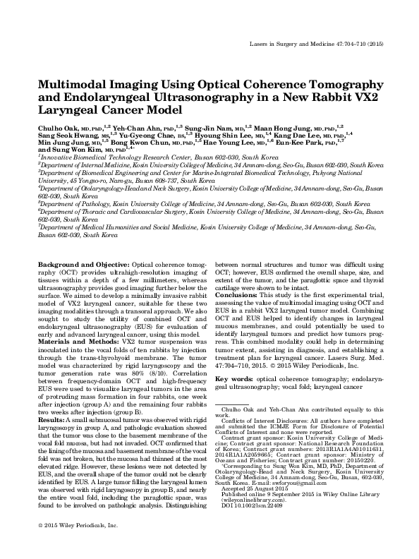 (PDF) Multimodal imaging using optical coherence tomography and ...