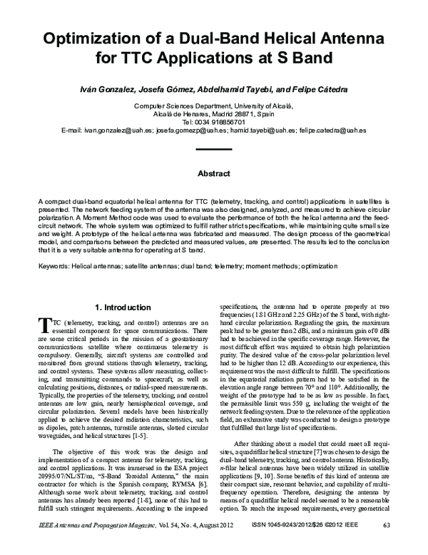 (PDF) Optimization of a Dual-Band Helical Antenna for TTC Applications ...
