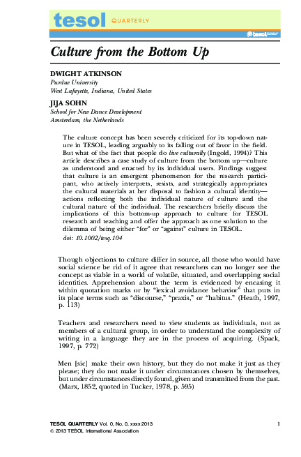 (PDF) Culture from the Bottom Up