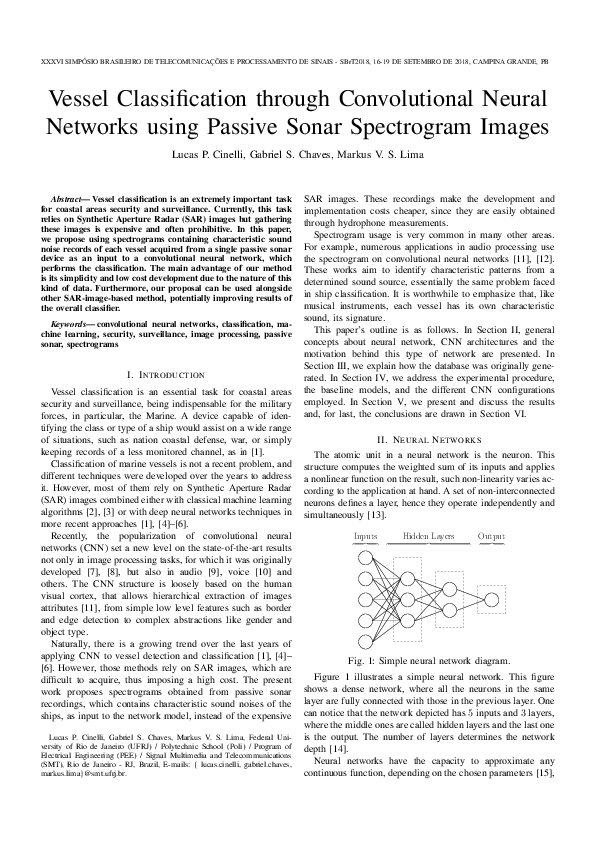 (PDF) Vessel Classification through Convolutional Neural Networks using Passive Sonar ...