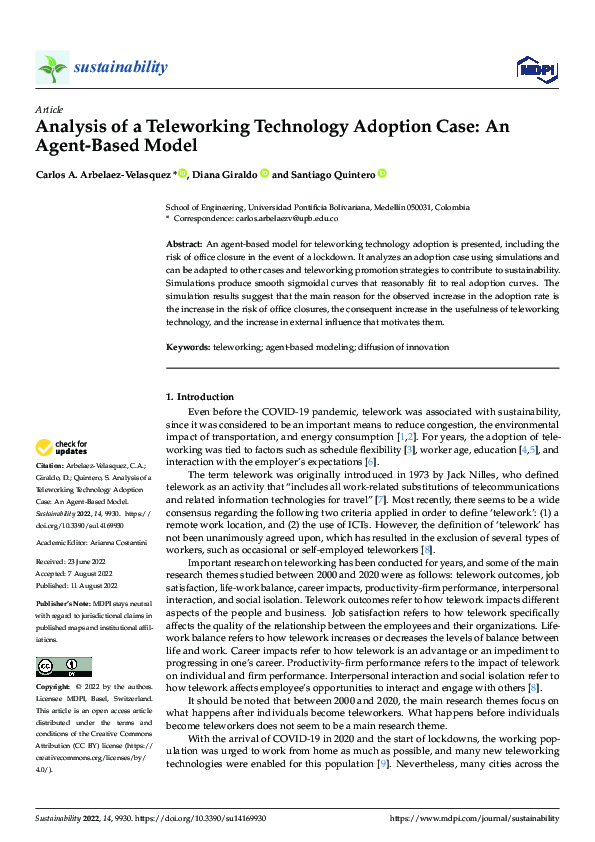 (PDF) Analysis of a Teleworking Technology Adoption Case: An Agent ...