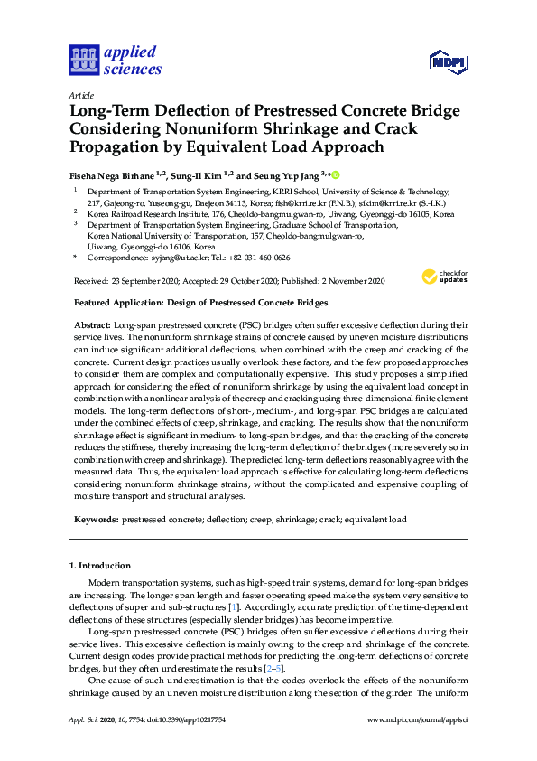 (PDF) Nonuniform Shrinkage Effects on PSC Bridge Deflection