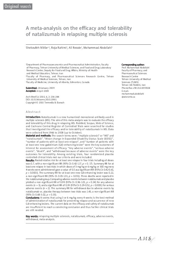 (PDF) Original research A meta-analysis on the efficacy and ...