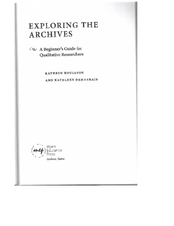 (PDF) Entering the Archives: Developing A Topic