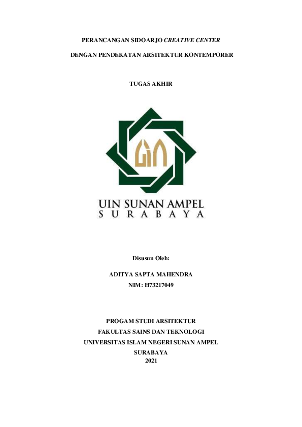 (PDF) Perancangan Sidoarjo Creative Center dengan pendekatan Arsitektur ...