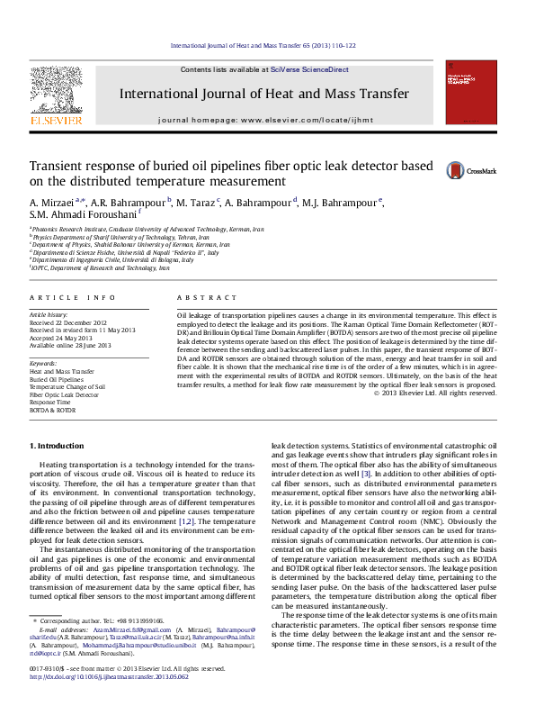 (PDF) Transient response of buried oil pipelines fiber optic leak detector based on the ...