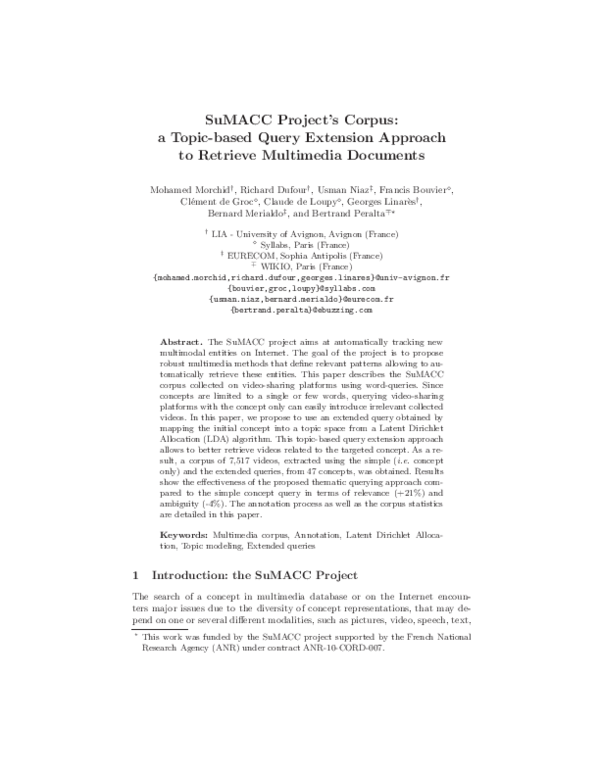 (PDF) SuMACC Project’s Corpus