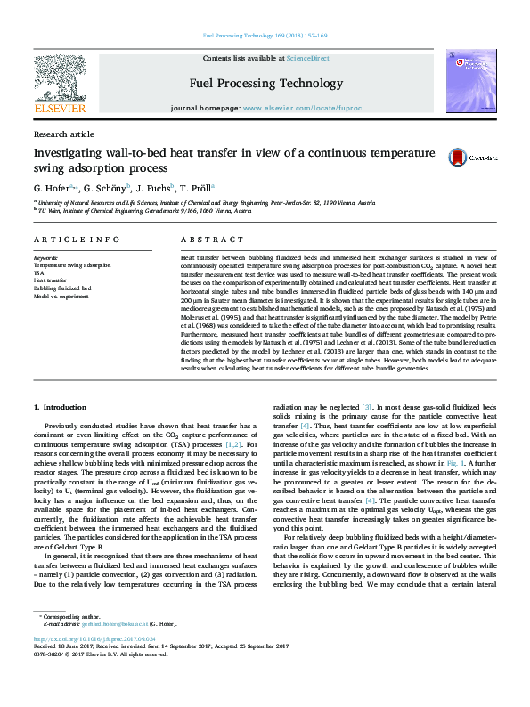 (PDF) Investigating wall-to-bed heat transfer in view of a continuous temperature swing ...