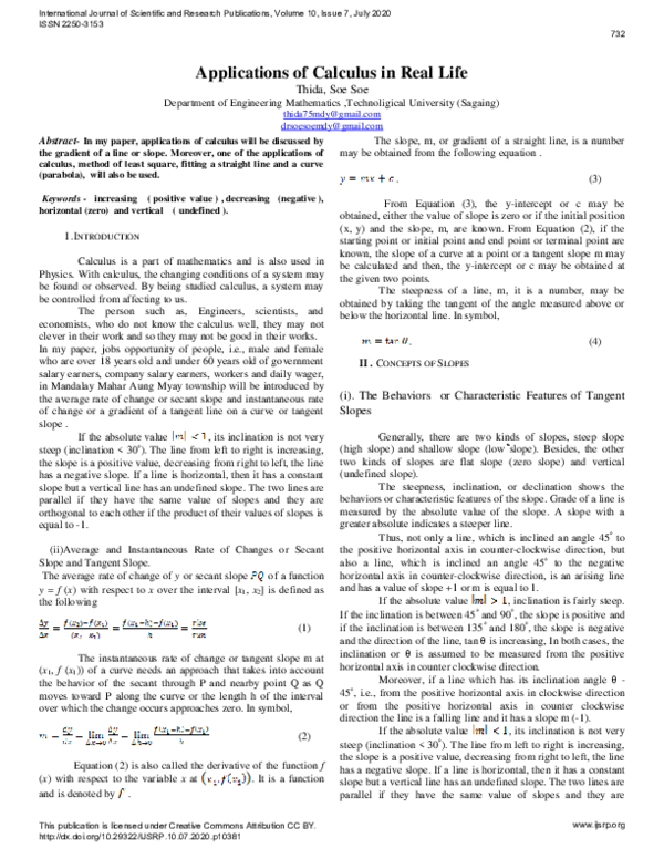 (PDF) Applications of Calculus in Real Life