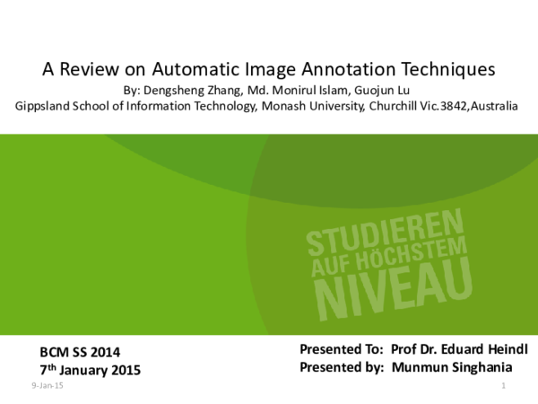 (PDF) A review on automatic image annotation techniques