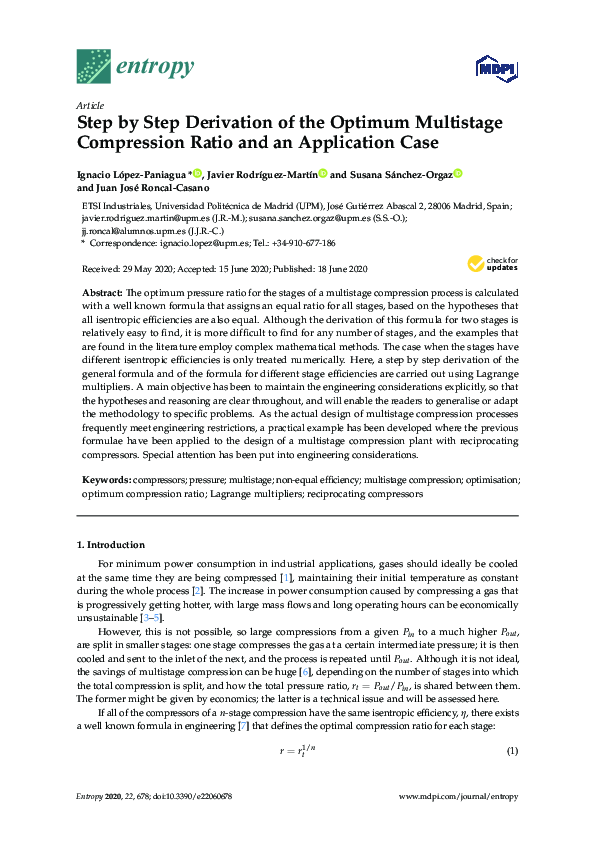 (PDF) Step by Step Derivation of the Optimum Multistage Compression ...