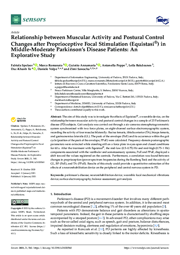 (PDF) Muscle Activity and Postural Control in PD