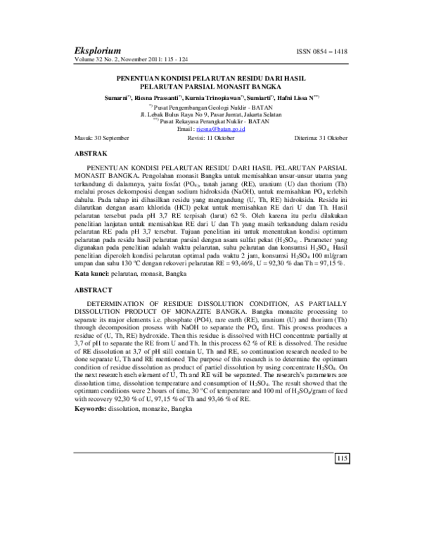 (PDF) Penentuan Kondisi Pelarutan Residu dari Hasil Pelarutan Parsial ...