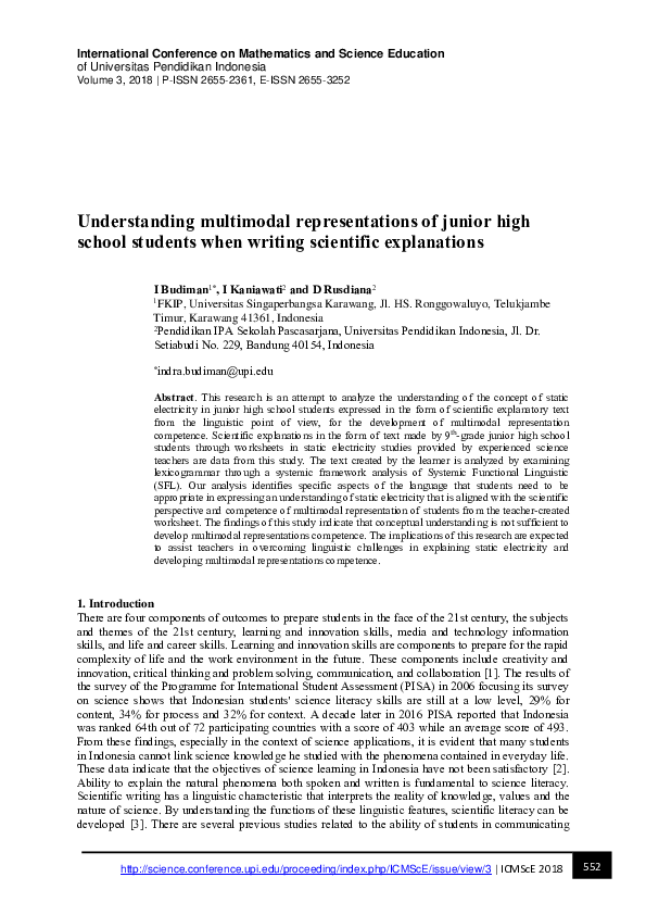 (PDF) Understanding multimodal representations of junior high school ...