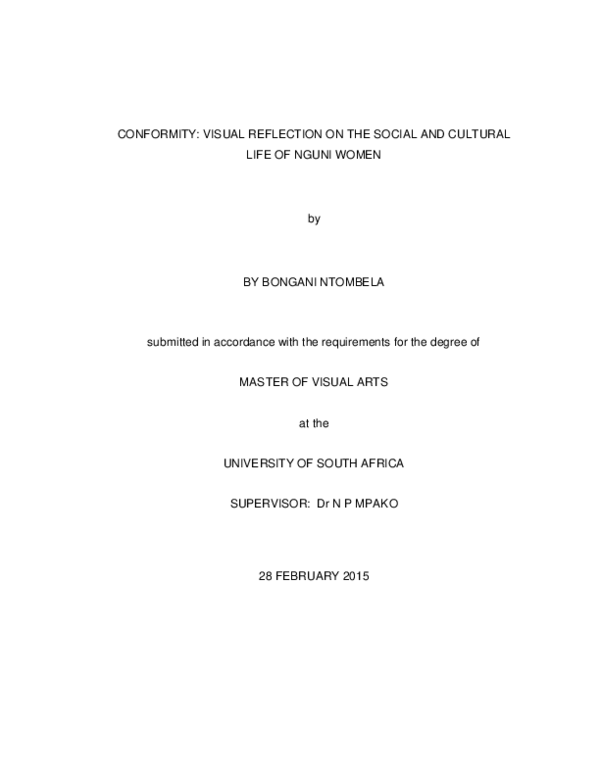 (PDF) Conformity: visual reflection on the social and cultural life of ...