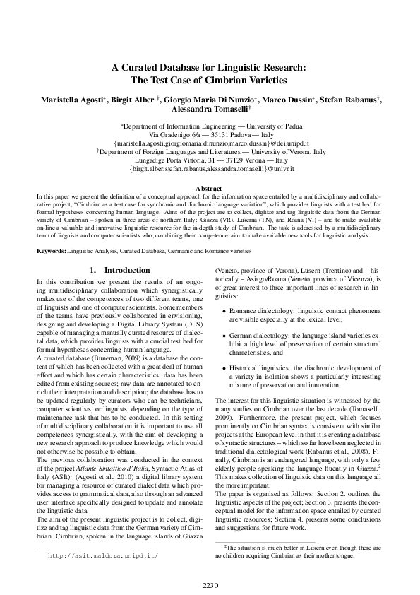 (PDF) A Curated Database for Linguistic Research: The Test Case of ...