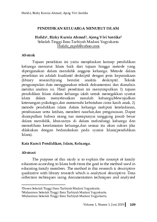 (PDF) Pendidikan Keluarga Menurut Islam