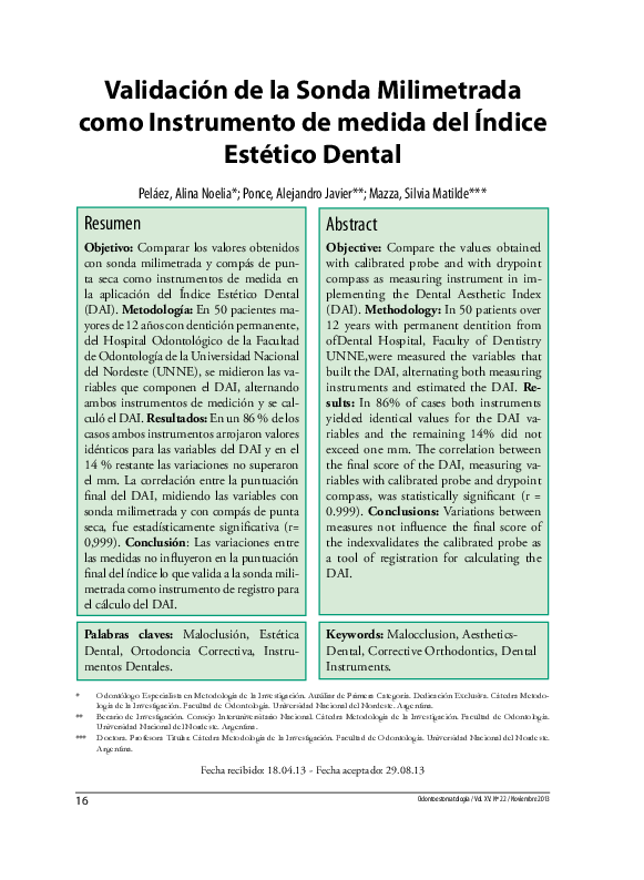 (PDF) Validation of the calibrated probe as measuring Dental Aesthetic ...
