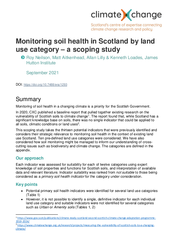 (PDF) Monitoring soil health in Scotland by land use category – a ...