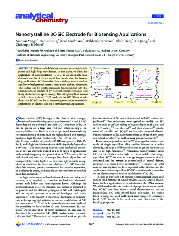 (PDF) Nanocrystalline 3C-SiC Electrode for Biosensing Applications
