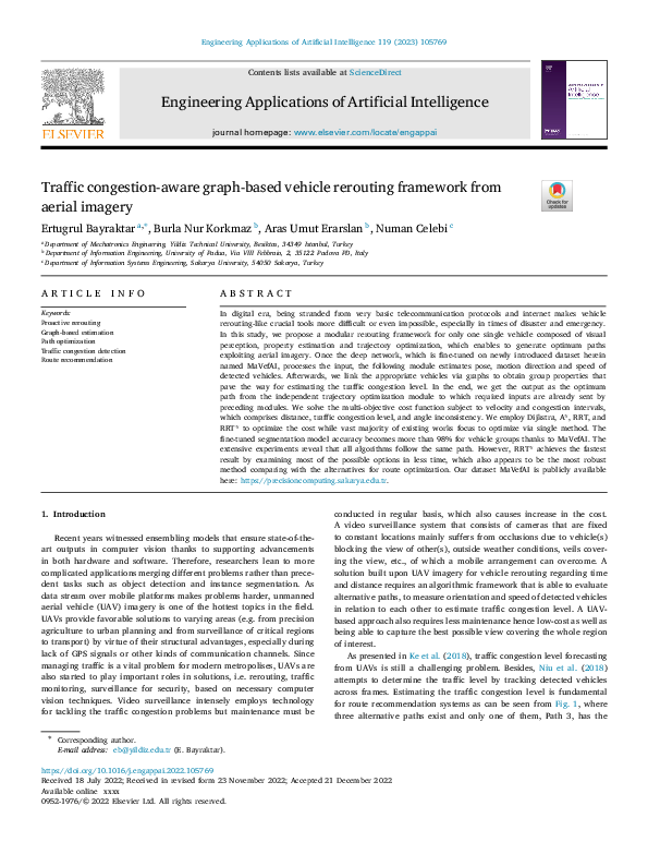 Pdf Traffic Congestion Aware Graph Based Vehicle Rerouting Framework From Aerial Imagery