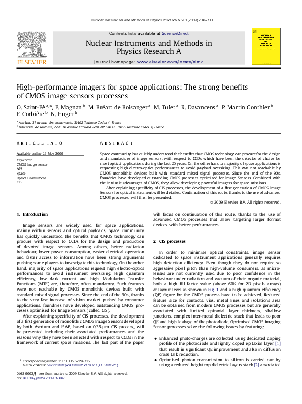 (PDF) High-performance imagers for space applications: The strong ...