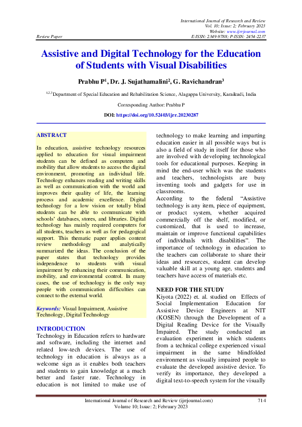 (PDF) Assistive and Digital Technology for the Education of Students ...