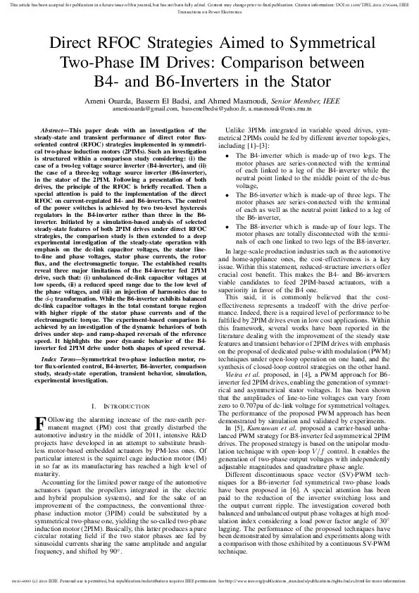 (PDF) Direct RFOC Strategies Aimed to Symmetrical Two-Phase IM Drives ...
