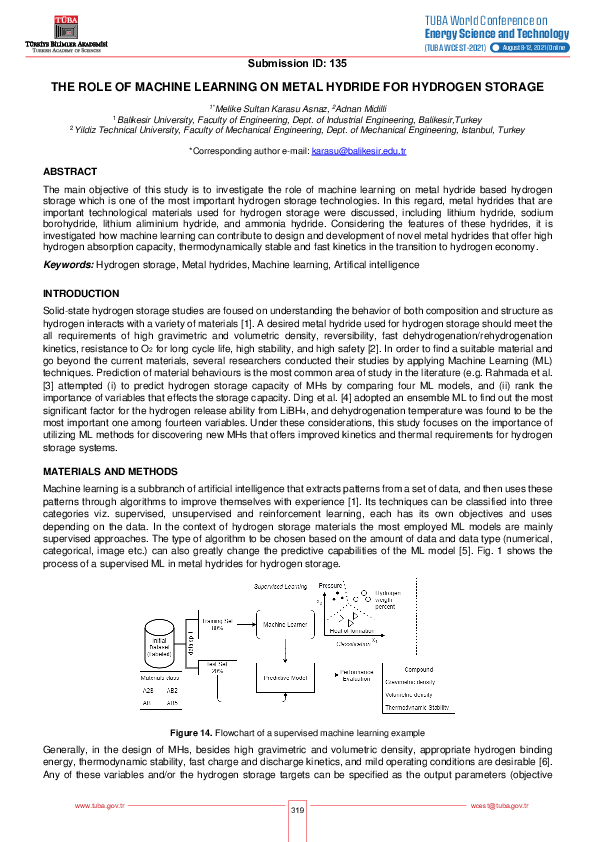 (PDF) The Role of Machine Learning on Metal Hydride for Hydrogen Storage