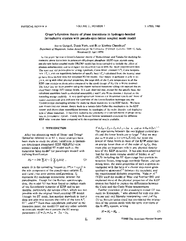 (PDF) Green's-function theory of phase transitions in hydrogen-bonded ferroelectric crystals ...