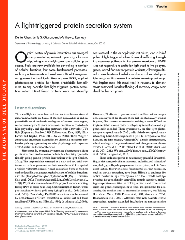 (PDF) A light-triggered protein secretion system